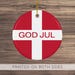 Danish Flag Ornament, God Jul Christmas Ornament, Denmark Christmas ...