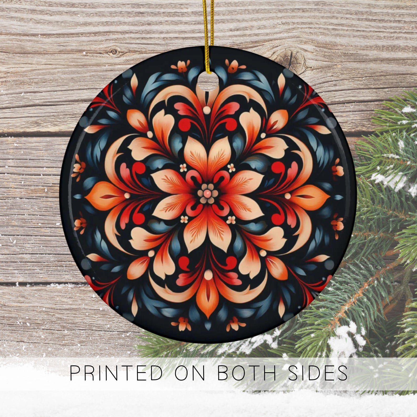 Scandinavian God Jul Folk Art Christmas Ornament, Nordic Sweden ...