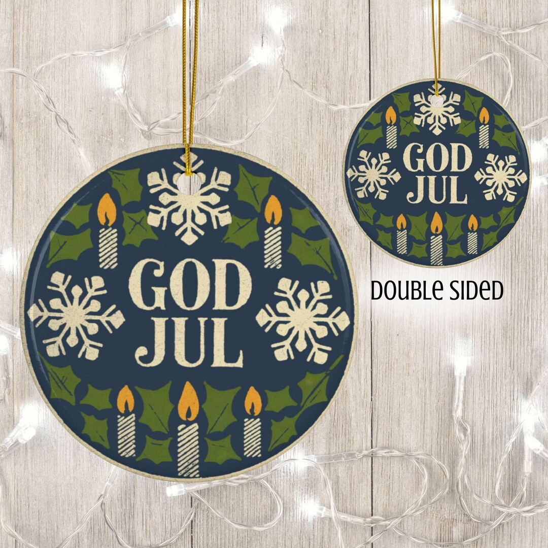 Scandinavian God Jul Folk Art Christmas Ornament, Nordic Sweden ...