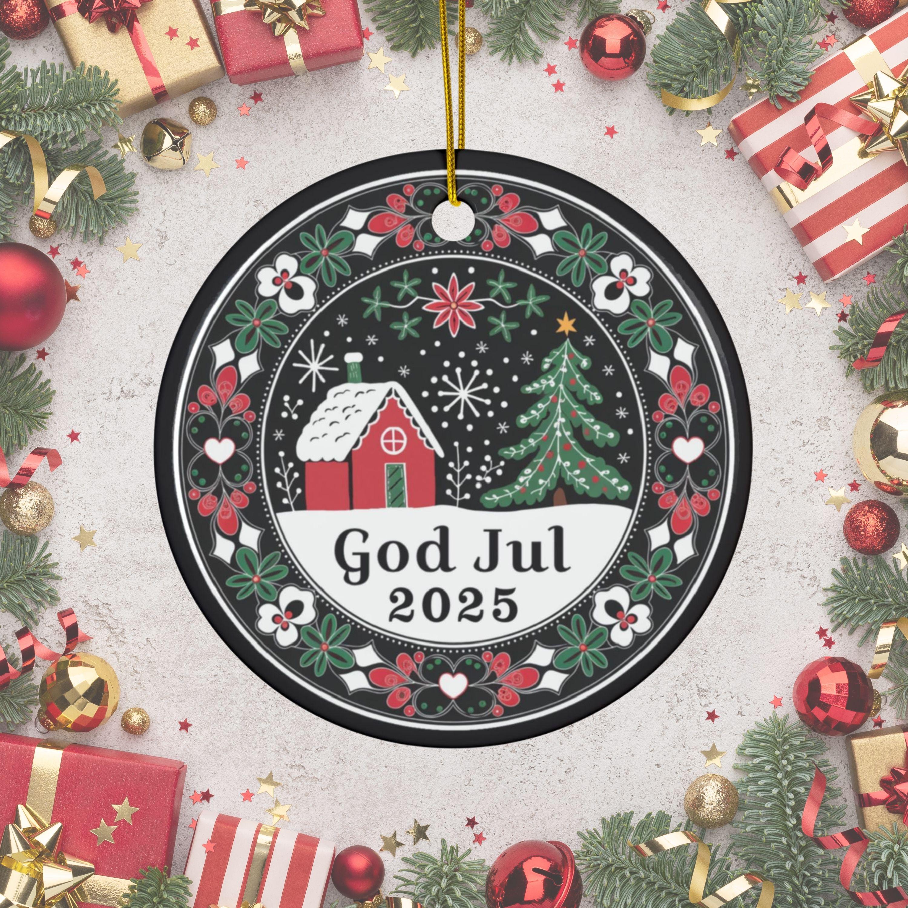 Scandinavian God Jul Folk Art Christmas Ornament, Nordic Sweden ...
