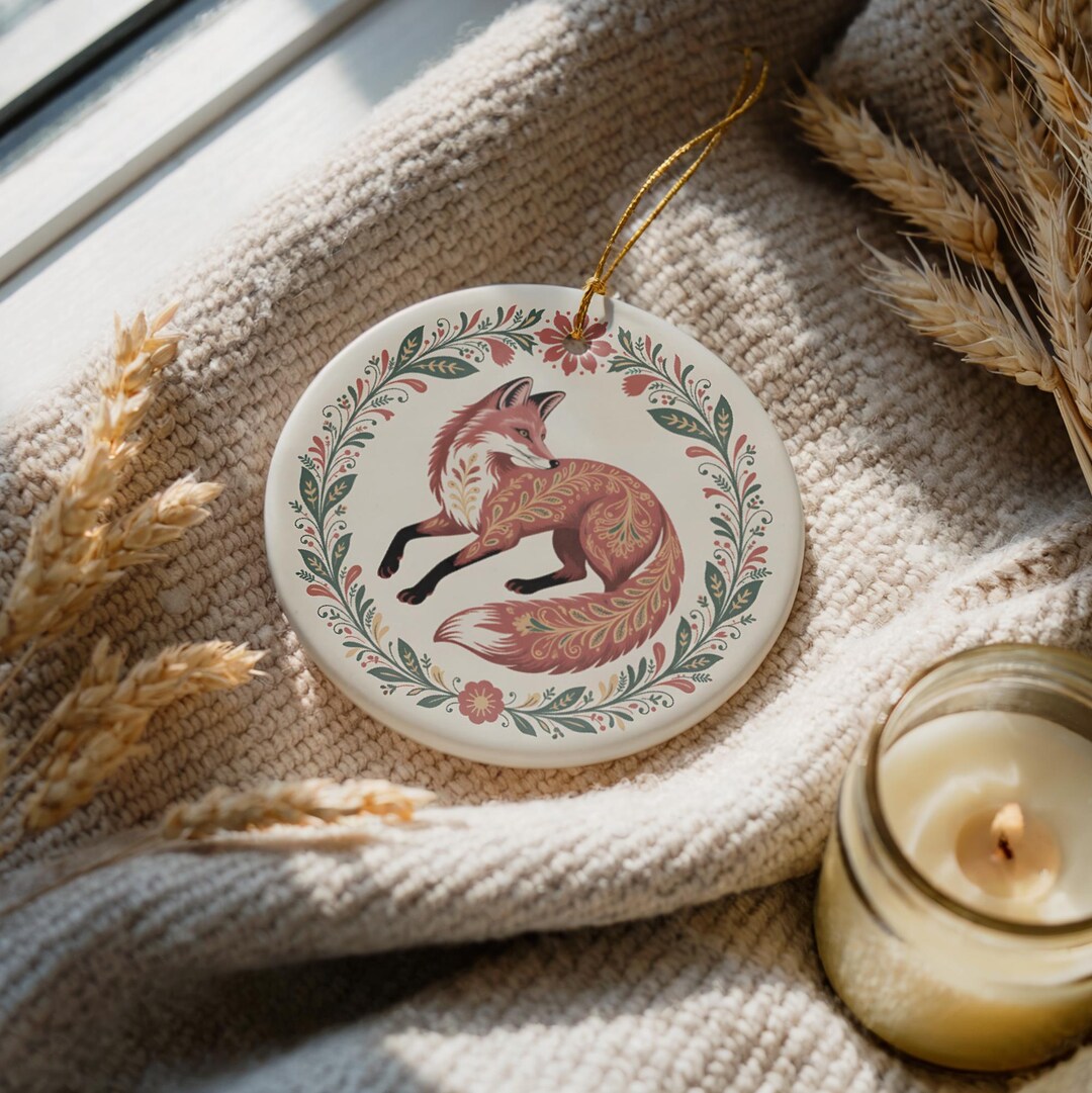 Scandinavian Fox Ornament | Nordic Animal Art With Red Fox | Loki ...