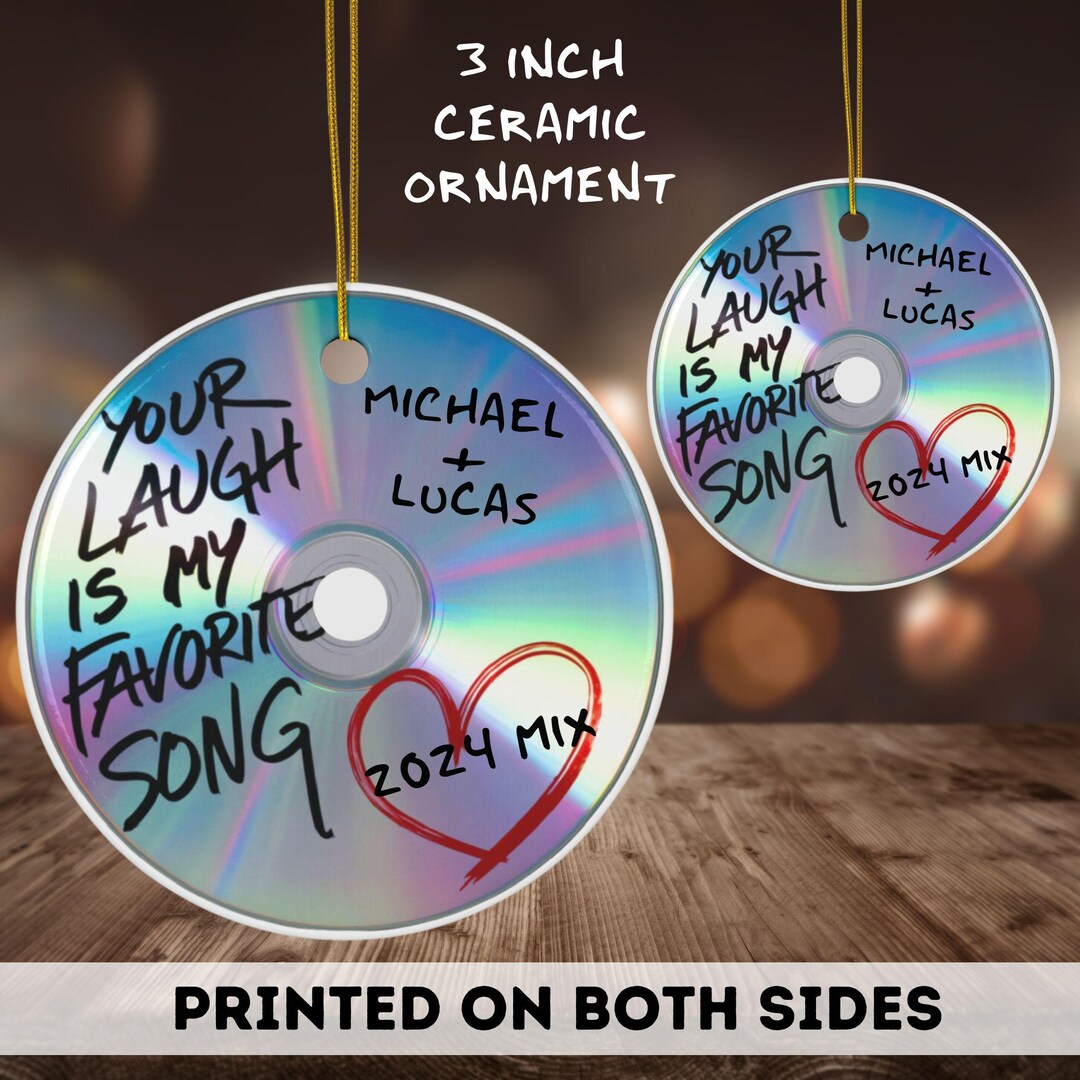 Custom Couple Ornament, Y2K CD Mix Tape Personalized Ornament for ...
