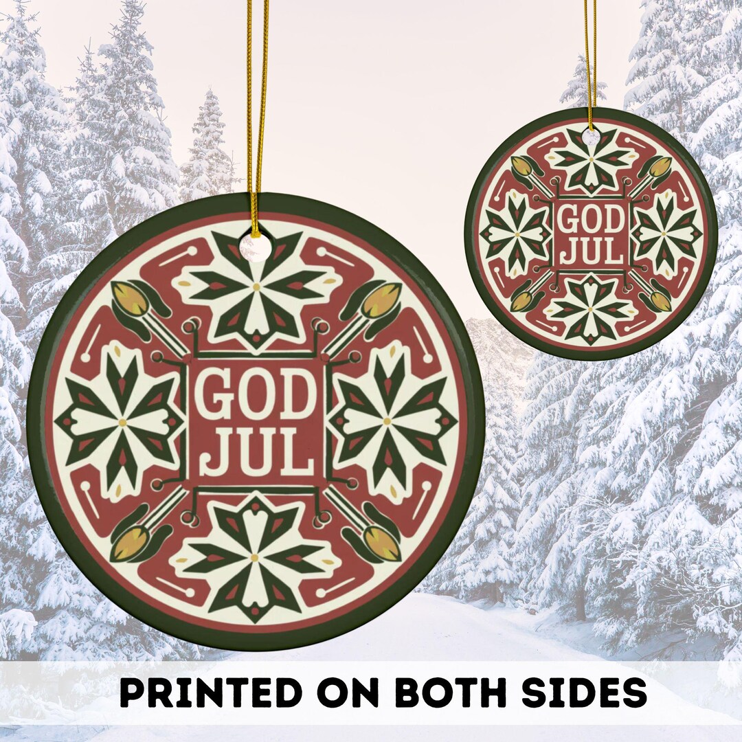 Scandinavian God Jul Folk Art Christmas Ornament, Nordic Sweden ...