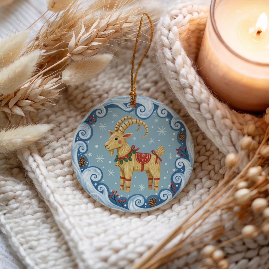 Scandinavian Straw Yule Goat Ceramic Ornament | Swedish Christmas Goat ...