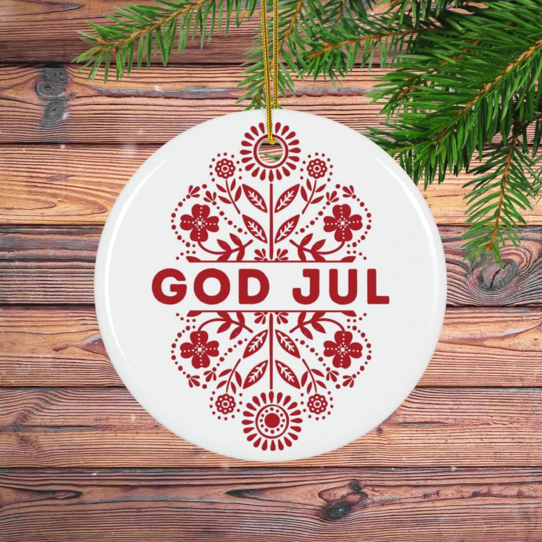 God Jul Scandinavian Christmas Ornament, Swedish Christmas Tree ...