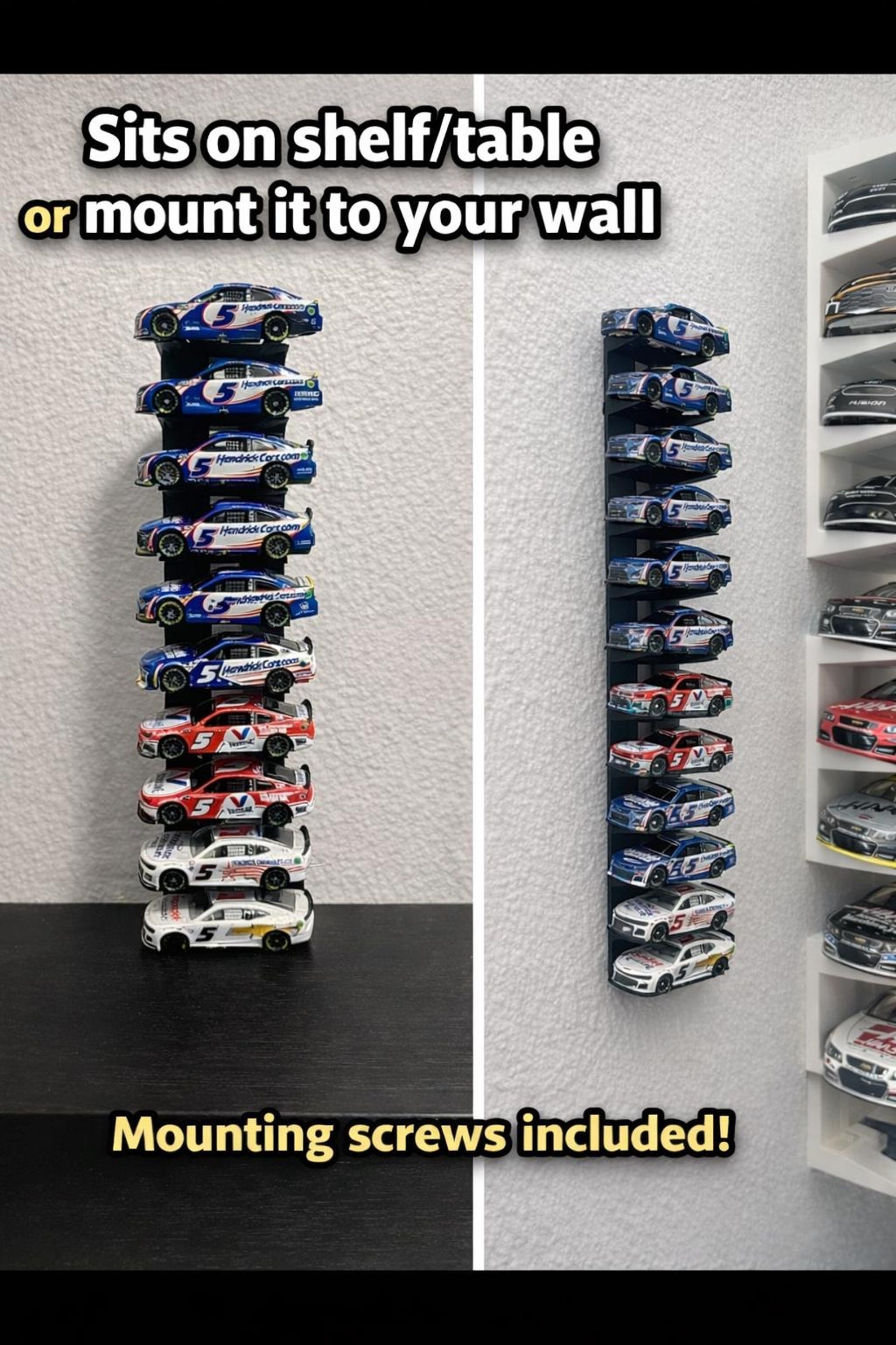 1:64 NASCAR Diecast Display Stand Wall or Shelf Fits Cup, Xfinity ...