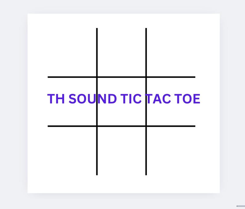 TH Sound Tic Tac Toe - Etsy