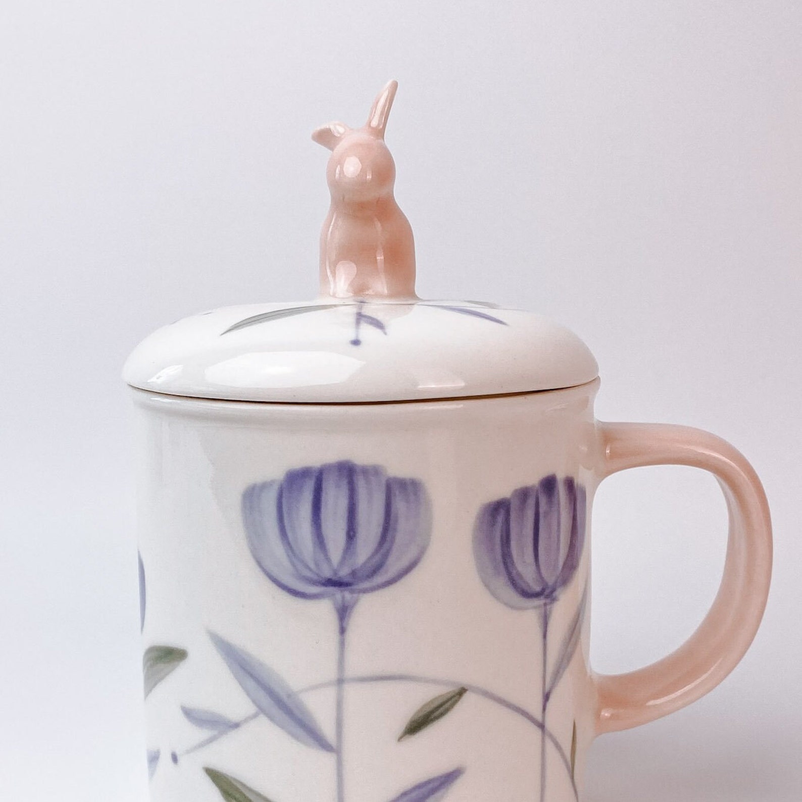 Tea Cup Ceramic Unique Coffee Mugs Pottery Rabbit Lover Gift Porcelain ...