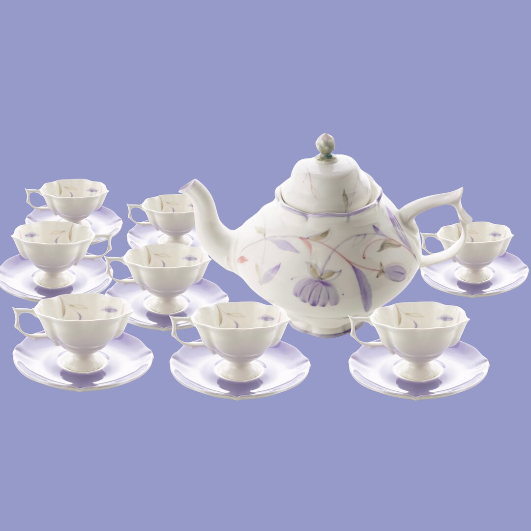 Tea Set 8 Cups and Saucer Tea Sets With Teapot Ceramic Teapot With ...