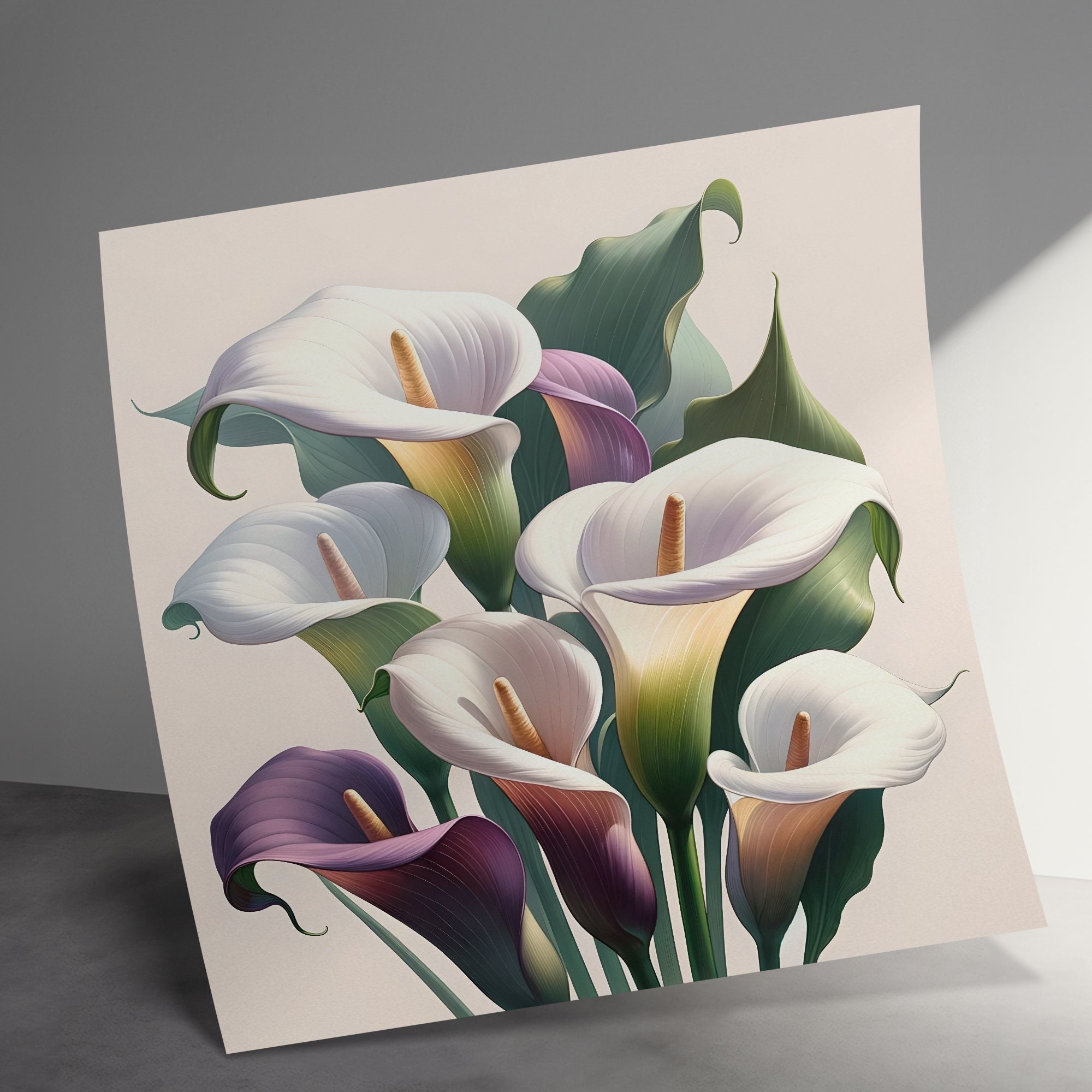 Elegant Calla Lily Print, Floral Wall Art, Modern Home Decor, Colorful ...