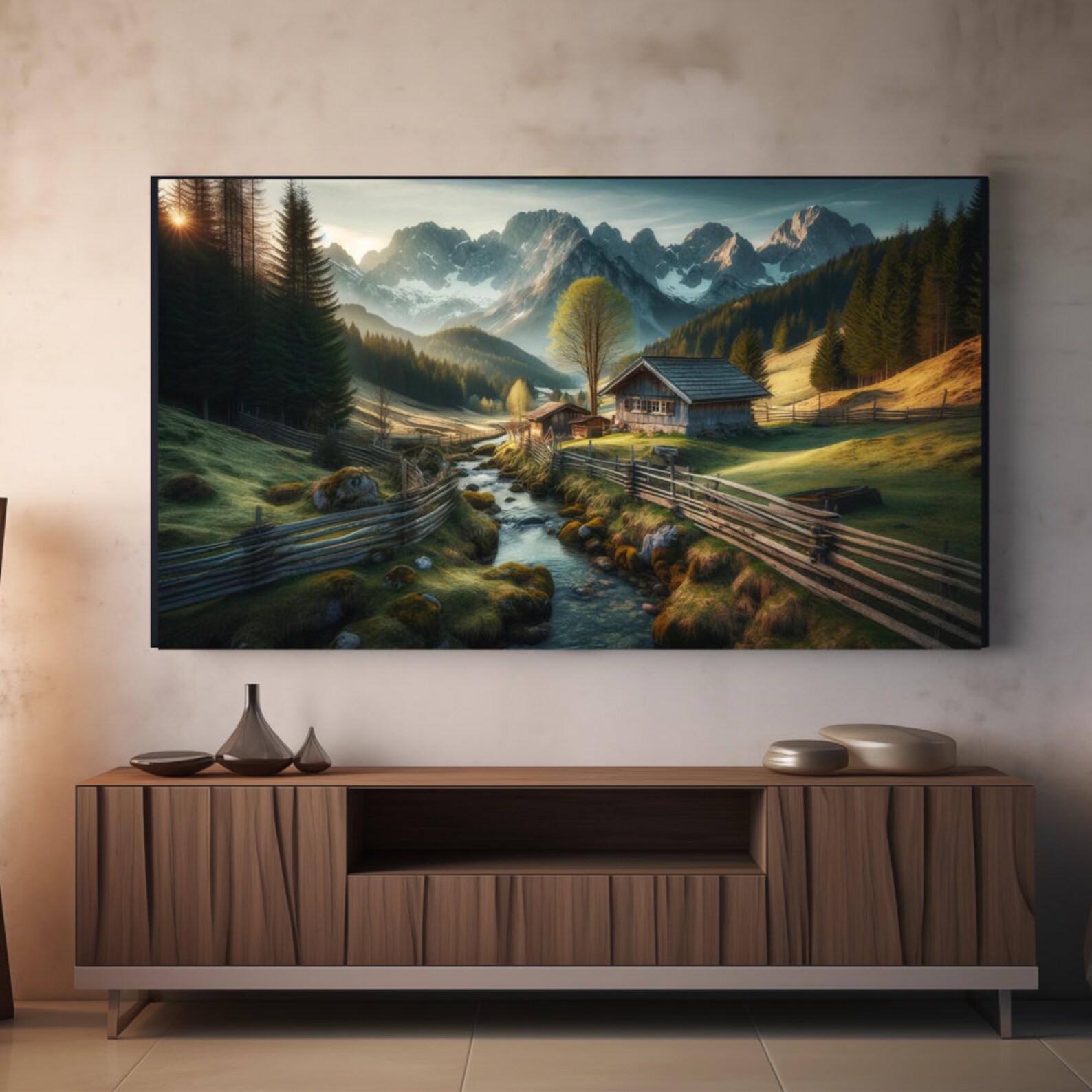 Scenic Mountain Landscape Art, Digital Download Wall Art, Nature Home ...