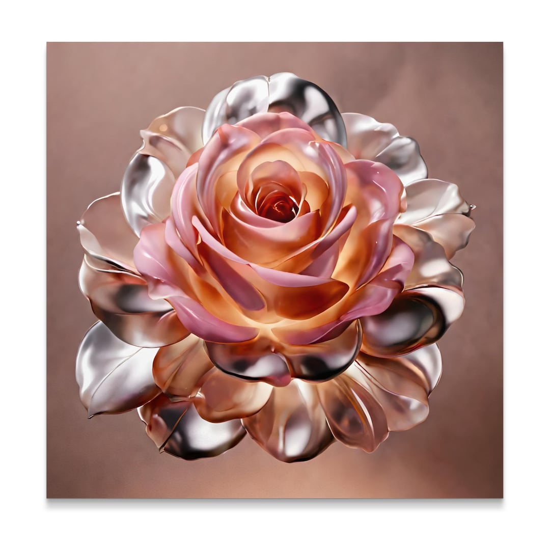 Rose Gold Flower Wall Art, Rose Petal Photography, Home Office Decor ...