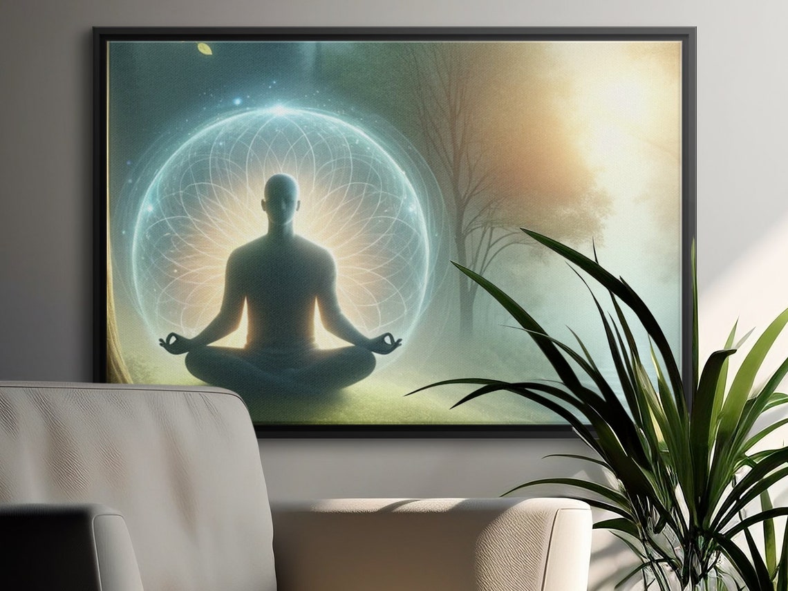 Meditation Art Print, Spiritual Wall Decor, Enlightenment Artwork ...