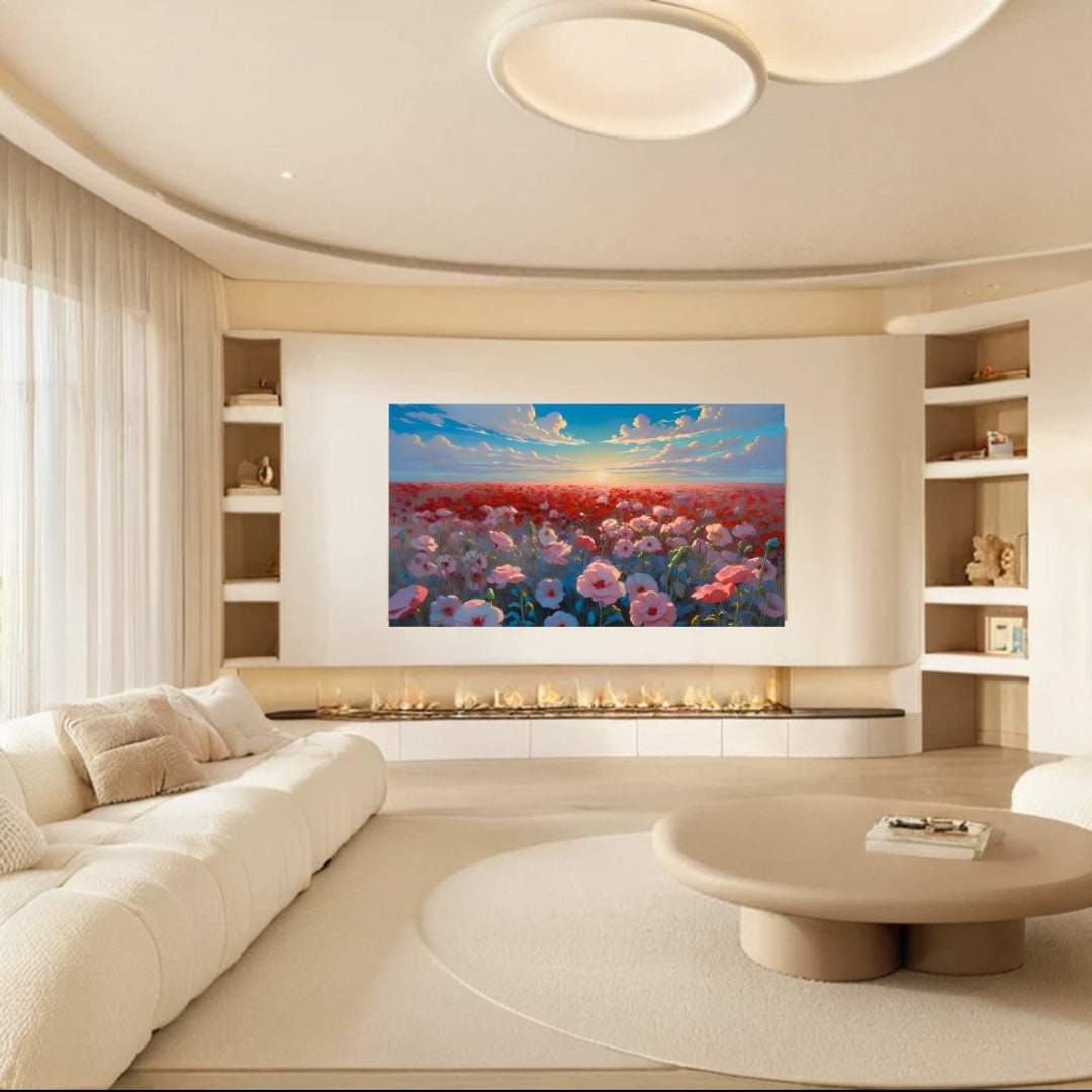 Digital Download Samsung TV Frame 16x9 Art Landscape Sunset Over Poppy ...