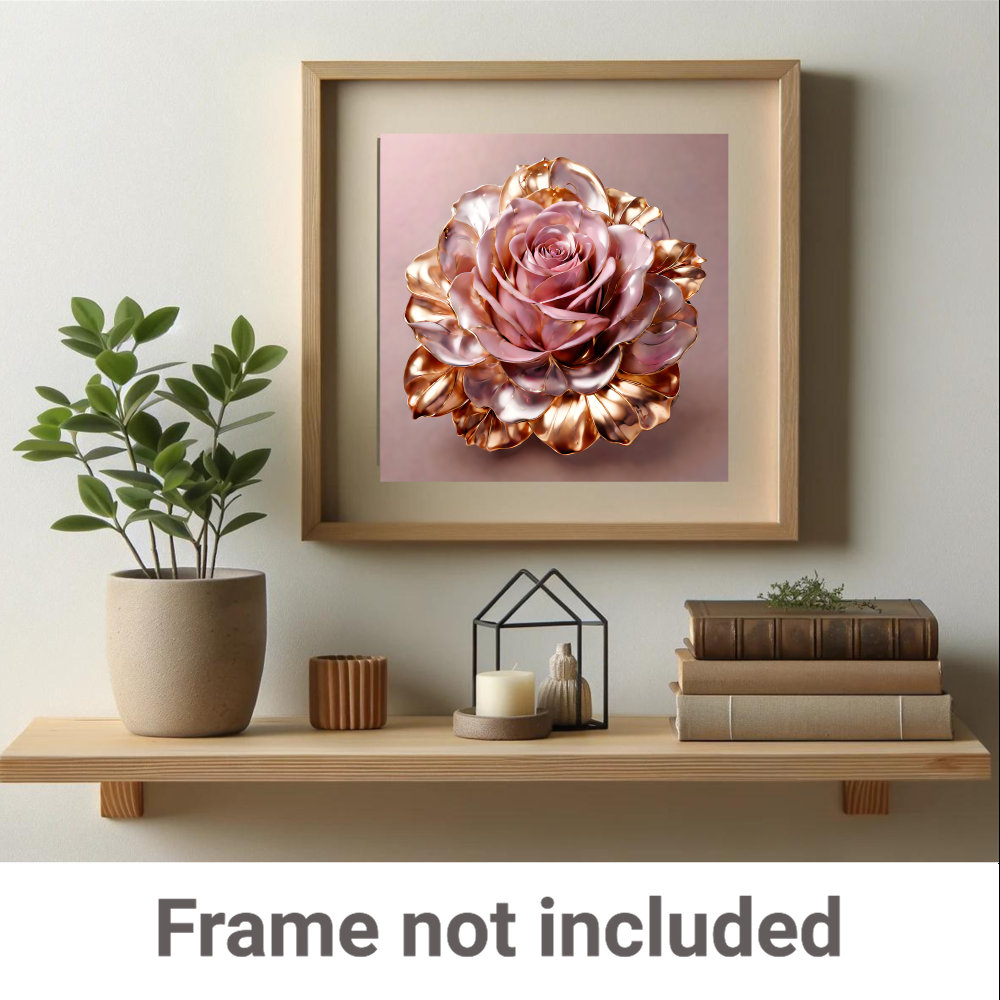 Rose Gold Wall Art, Botanical Print, Floral Artwork, Home Decor, Modern ...