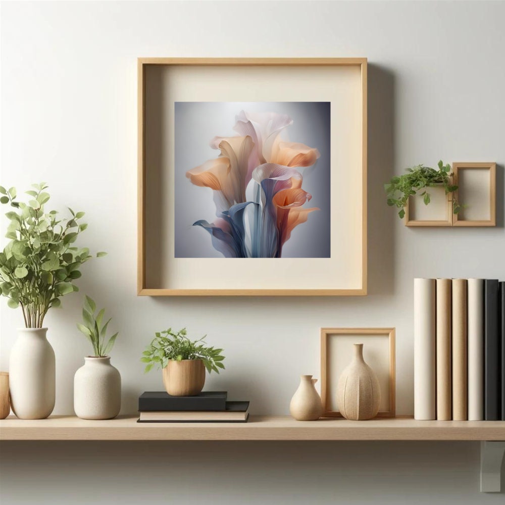 Abstract Flower Artwork, Calla Lily Wall Art, Colorful Floral Print ...