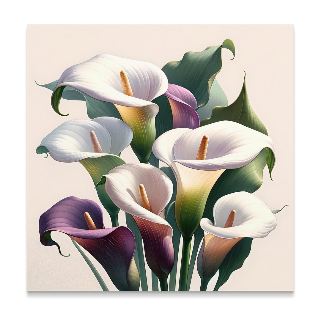 Elegant Calla Lily Print, Floral Wall Art, Modern Home Decor, Colorful ...