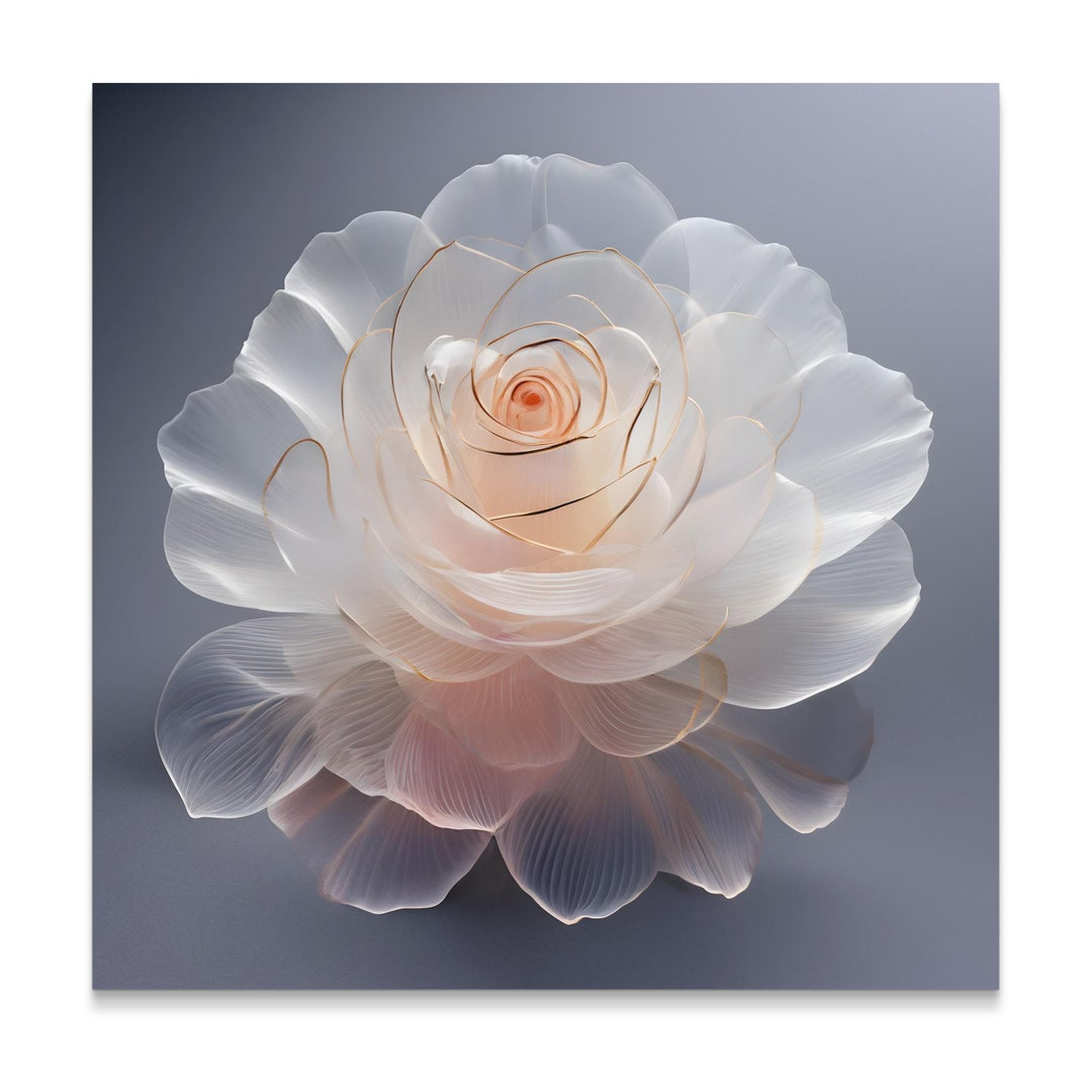 Elegant Rose Flower Wall Art, 3D Floral Artwork, Modern Home Decor ...
