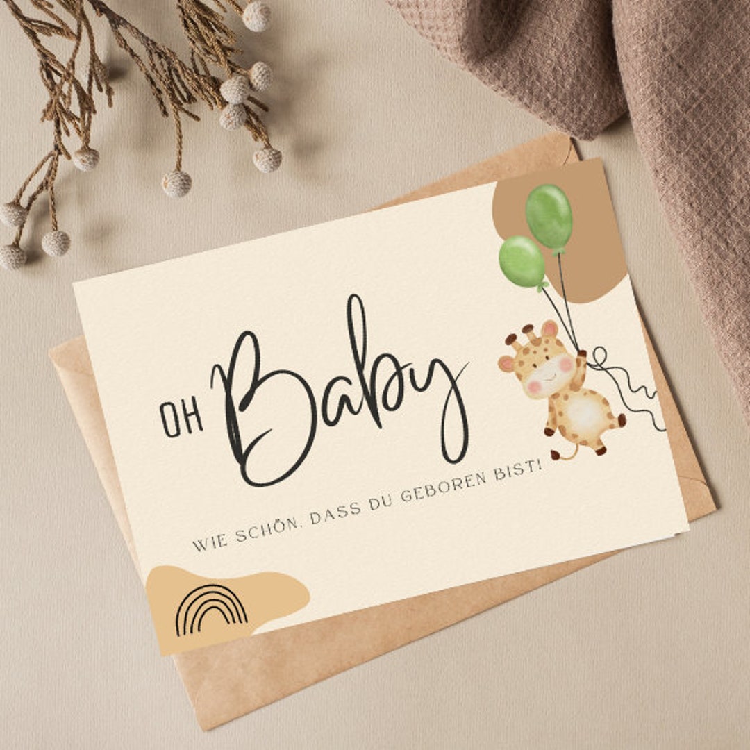 Card Birth Boy Card Birth Girl Card for Birth Postcard Oh Baby Oh Baby ...