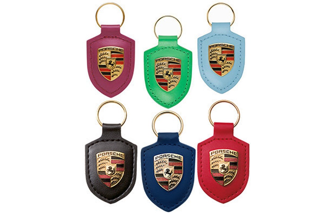 Porsche Crested Leather Keyring Key Ring Black Red Brown Blue - Etsy UK