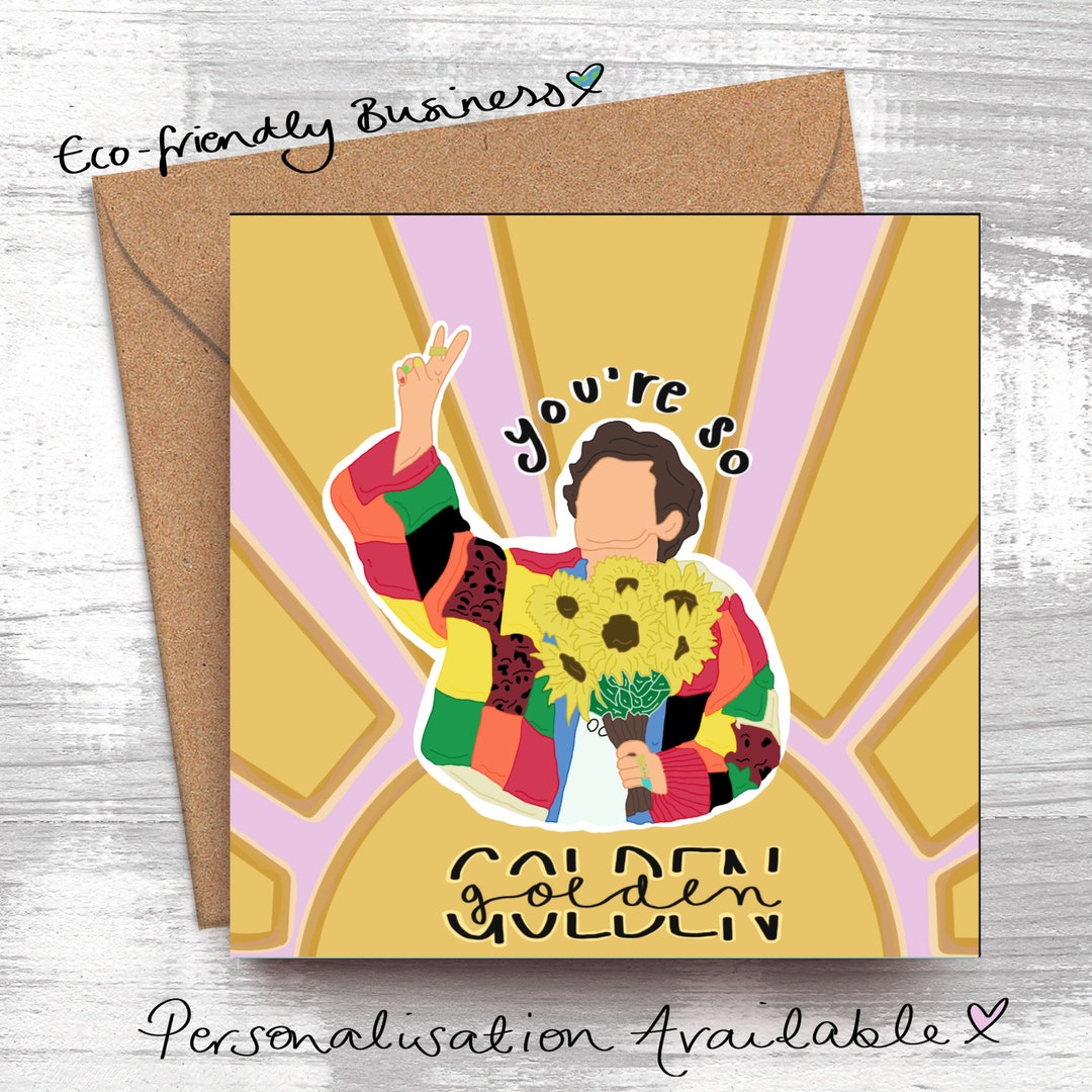 Harry Styles Inspired Youre so Golden Celebrity Greeting Card - Etsy