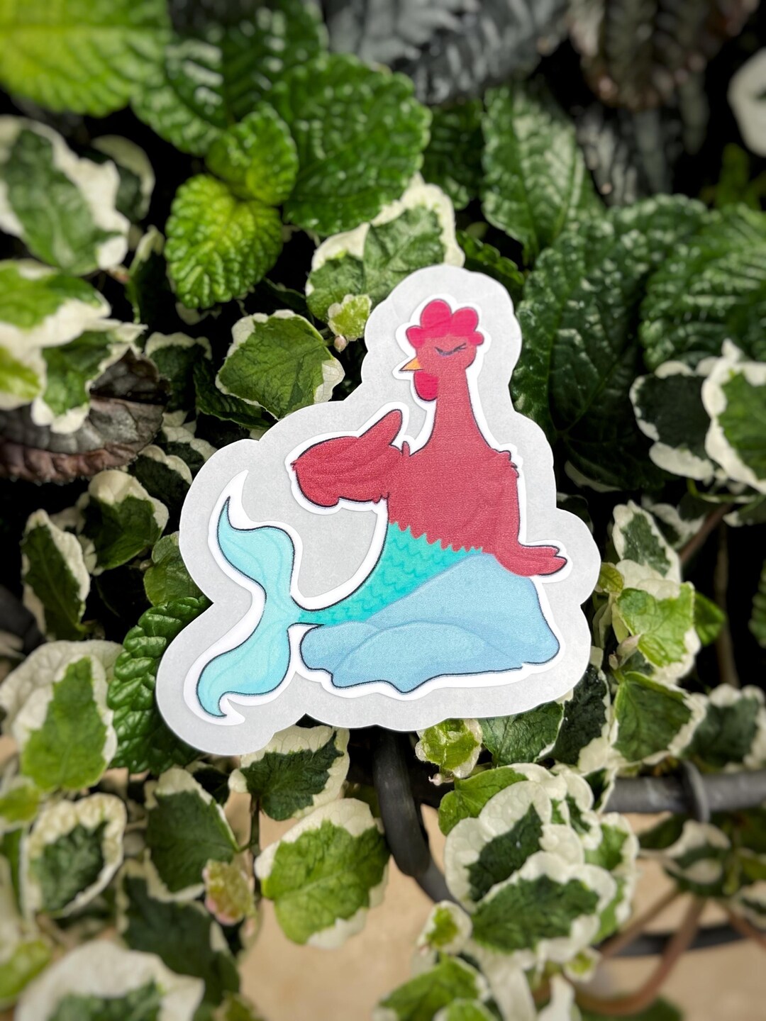 Mermaid Chicken Sticker: Halloween Sticker, Mermay, Costume Sticker ...
