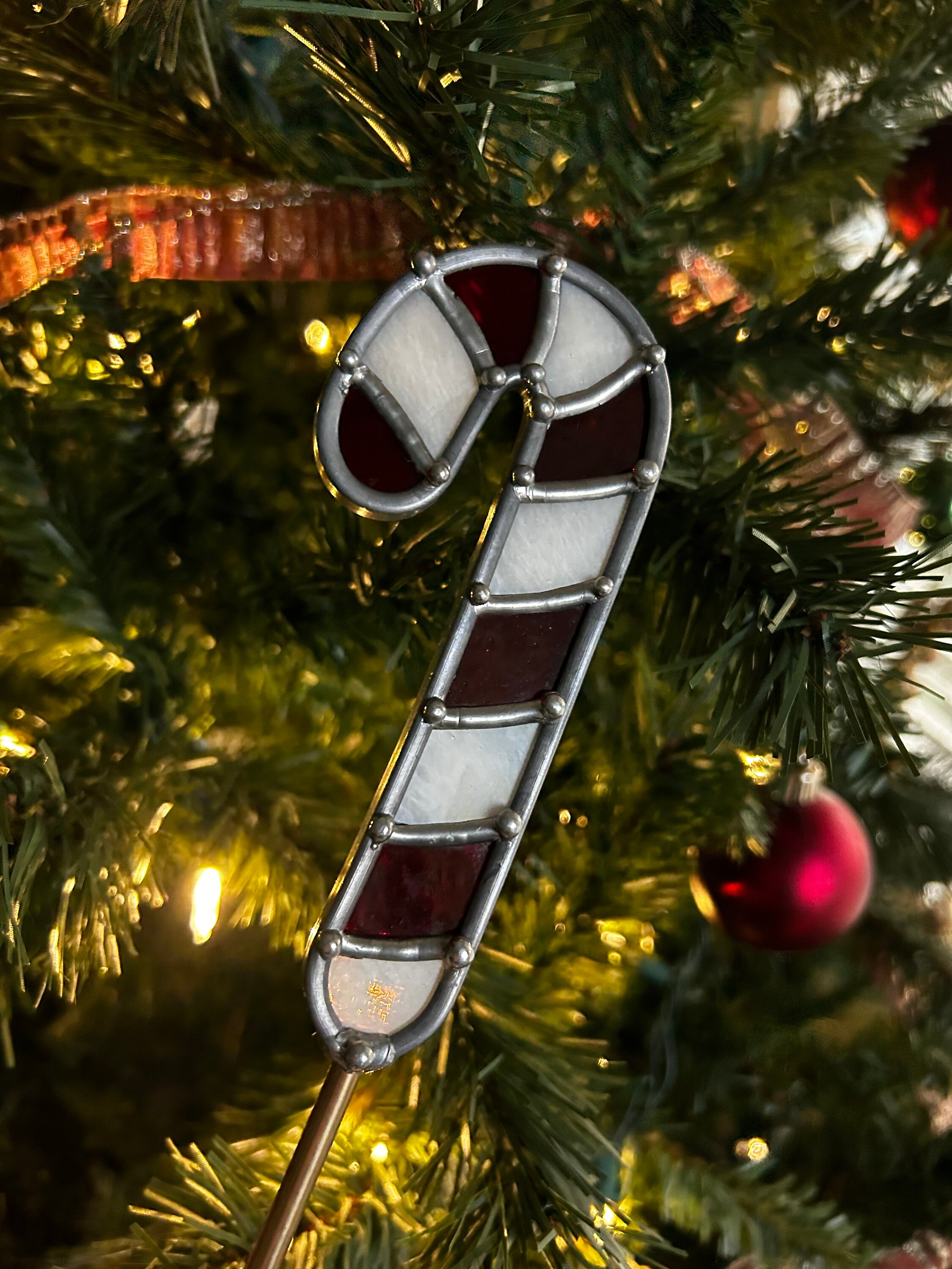 Stained Glass Candy Cane Plant Stake - Etsy