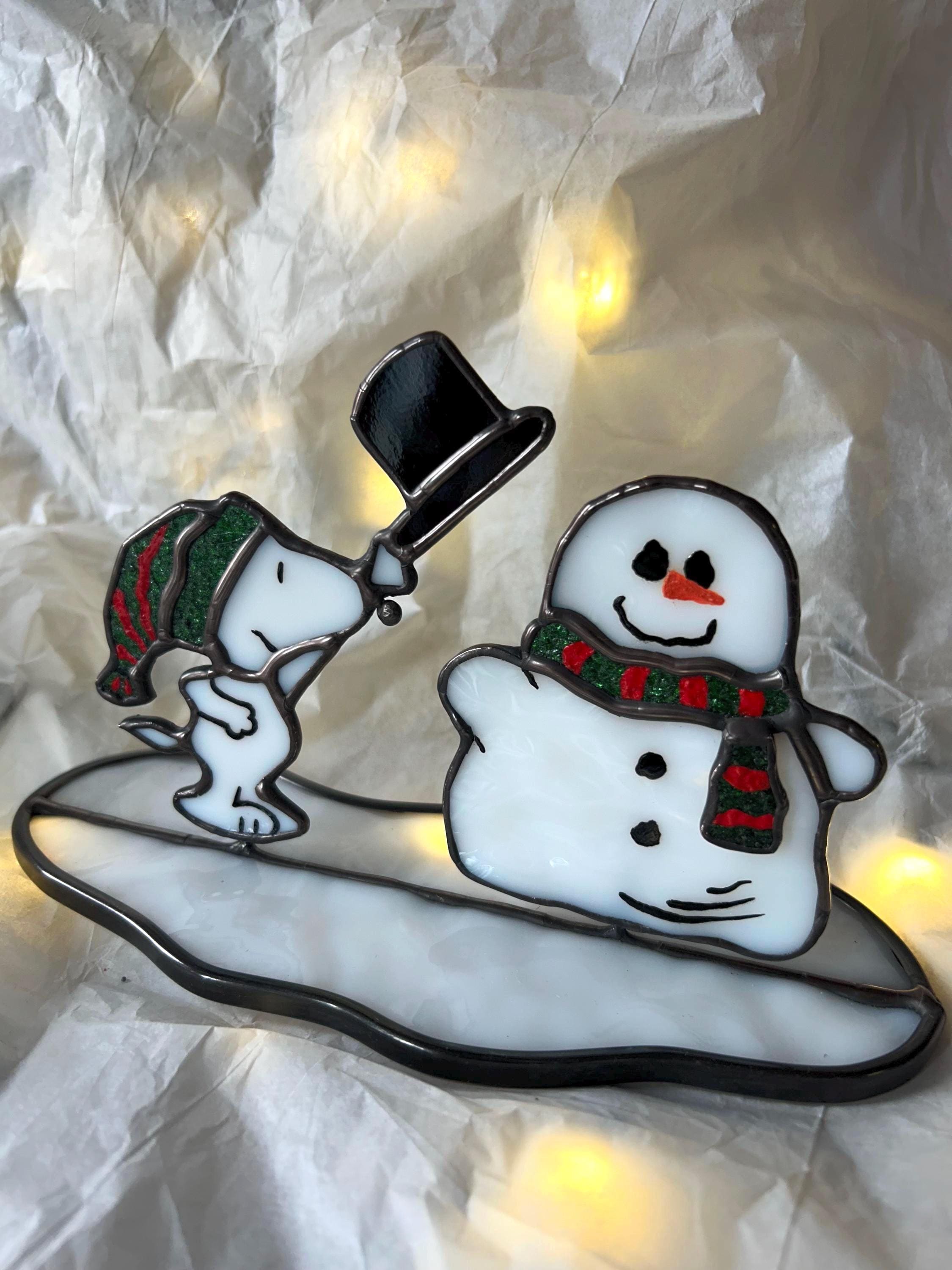 Snoopy and Snowman - Etsy