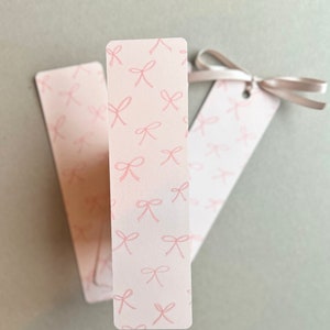 Coquette Bow Bookmark Pink Bookmark With Ribbon Pink Coquette Bookmark ...