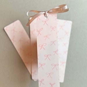 Coquette Bow Bookmark Pink Bookmark With Ribbon Pink Coquette Bookmark ...