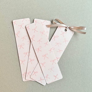 Coquette Bow Bookmark Pink Bookmark With Ribbon Pink Coquette Bookmark ...