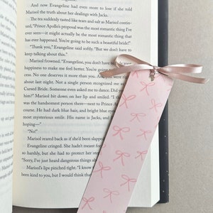 Coquette Bow Bookmark Pink Bookmark With Ribbon Pink Coquette Bookmark ...