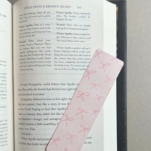 Coquette Bow Bookmark Pink Bookmark With Ribbon Pink Coquette Bookmark ...