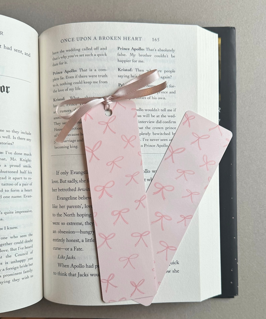 Coquette Bow Bookmark Pink Bookmark With Ribbon Pink Coquette Bookmark ...