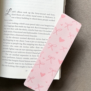 Coquette Bow Bookmark Pink Bookmark With Ribbon Pink Coquette Bookmark ...