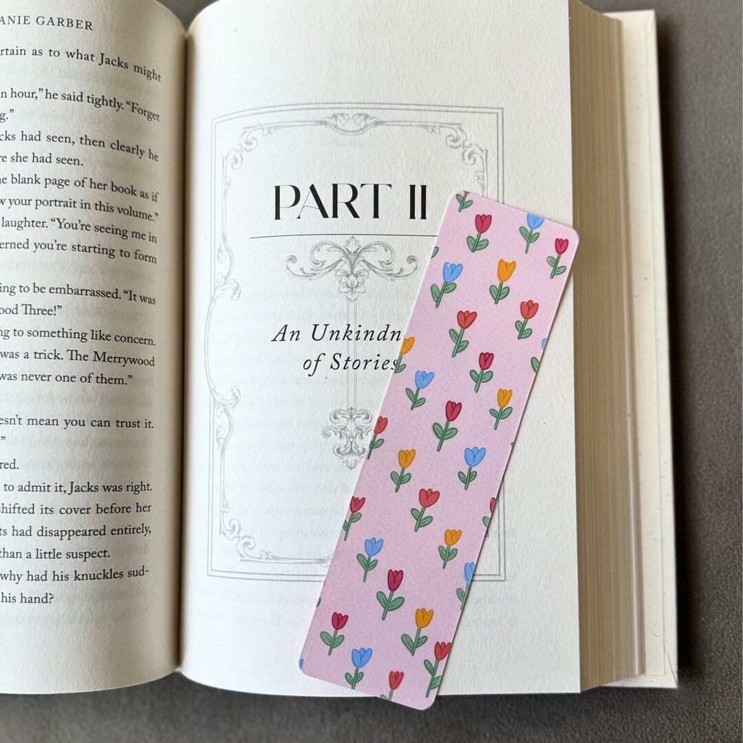 Spring Tulip Bookmark Pink Bookmark Floral Pink Coquette Bookmark for ...