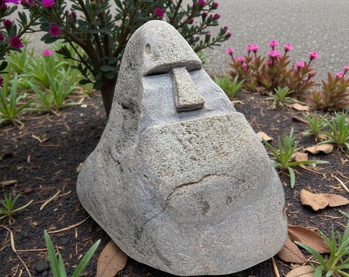 Funny Stone Face Sculpture: Quirky Pebble Handmade Home Decor - Etsy