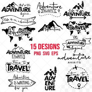 Adventure Svg Bundle, Travel Quotes Svg, Travel Svg, Mountain Png ...