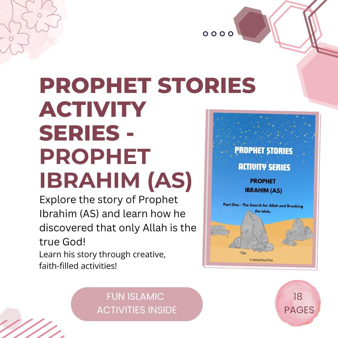 Prophet Ibrahim (AS) Activity Book for Kids | Islamic Printable ...