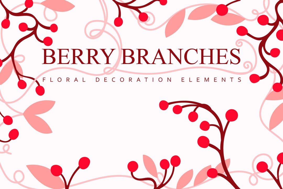 Vector berry Branches Illustrations Pack - Etsy