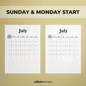 2025 Printable Monthly Calendar | Month Planner 2025 | Minimalist ...