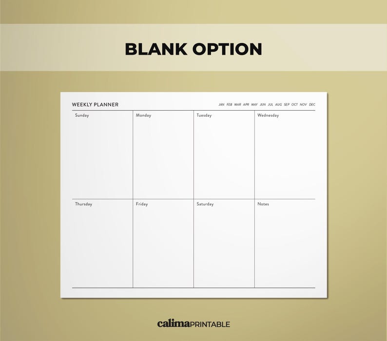 Printable Weekly Planner: Modern Grid Schedule (a4/letter PDF Download ...
