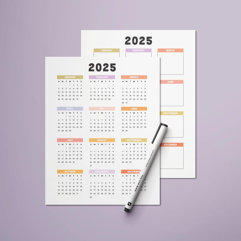 Colorful Calendar - Etsy