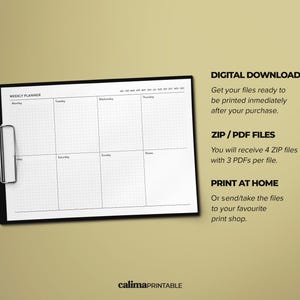 Printable Weekly Planner: Modern Grid Schedule (a4/letter PDF Download ...