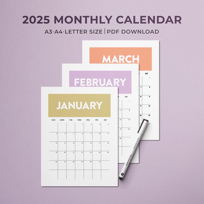 Colorful Calendar - Etsy