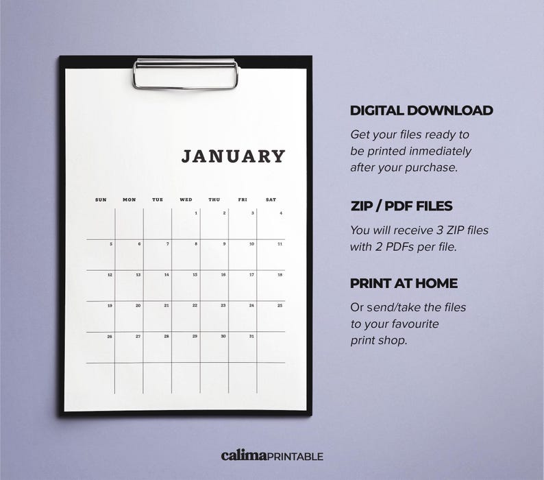2025 Printable Monthly Calendar | Month Planner 2025 | Minimalist ...