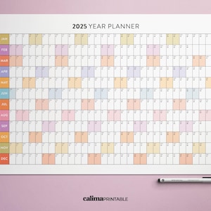 2025 Printable Year Planner | Large Wall Calendar 2025 | Yearly Wall ...