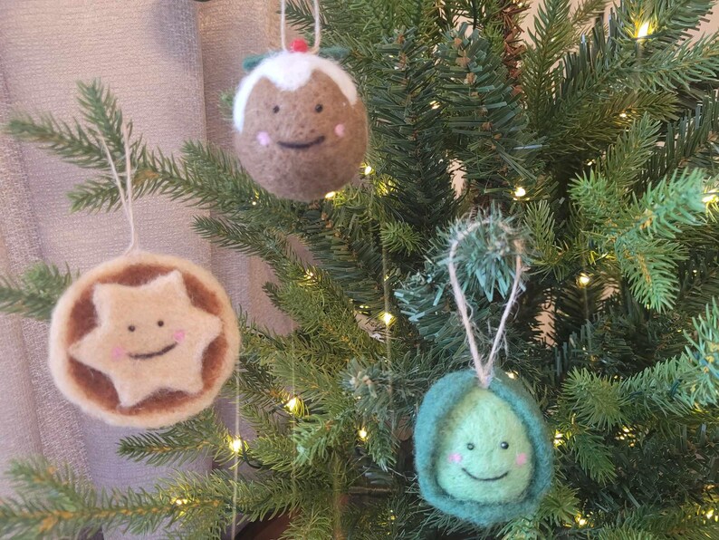 Handcrafted Needle Felted Christmas Food Decorations: Brussel Sprout ...
