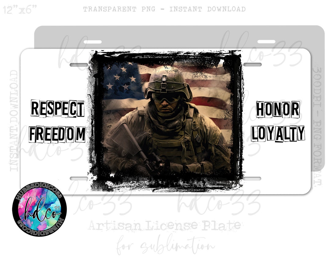 Respect Freedom Honor Loyalty PNG, Artisan License Plate, Digital ...