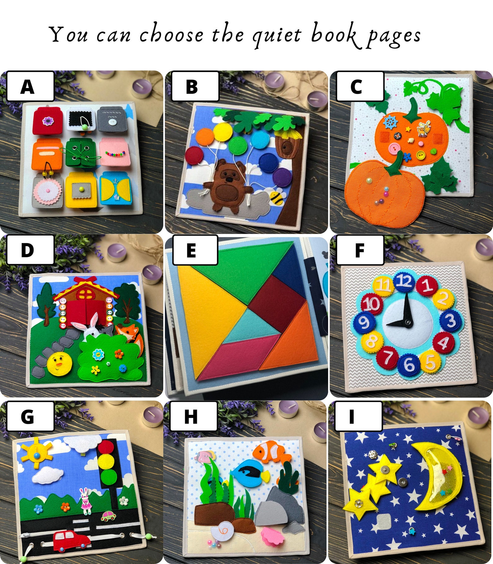 Montessori Toys Toddler Quiet Felt Book Educational Handmade ...